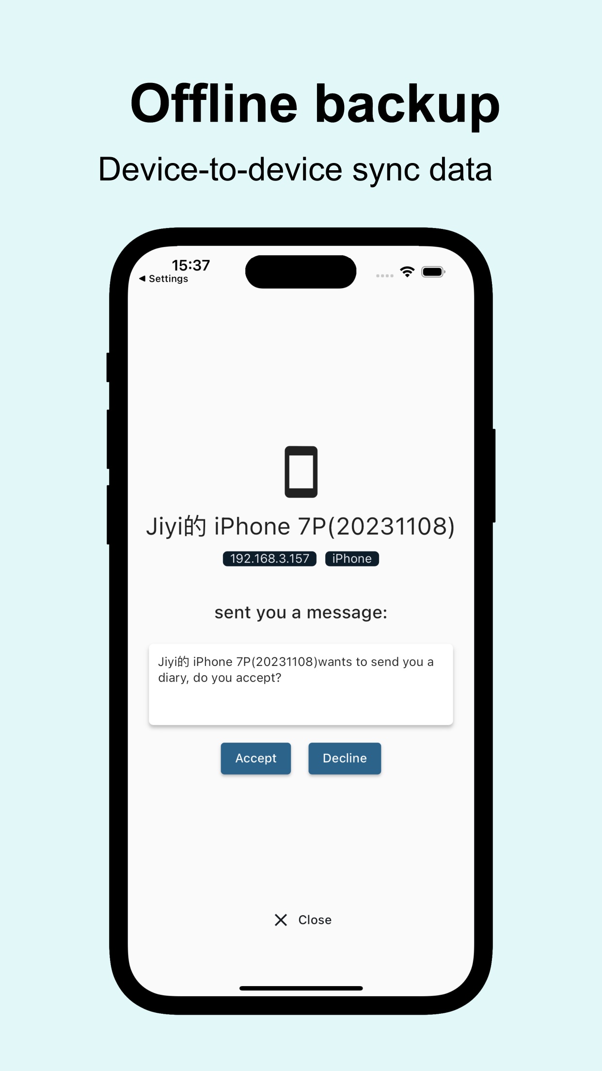 OneDiary: App that supports backup and sync diaries across devices