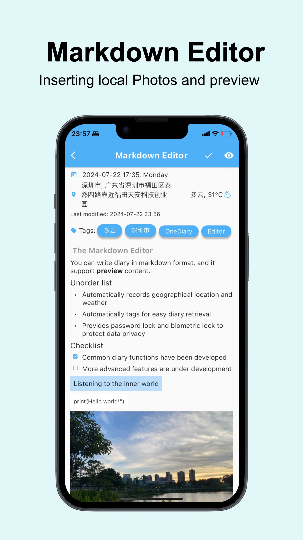 OneDiary: App that supports backup and sync diaries across devices